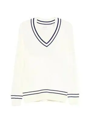 Gant Cable-knit Striped-trim Sweater - Neutrals