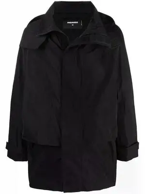 Dsquared2 Logo-print Hooded Mid-length Coat
