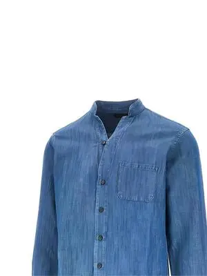 Sease Band-collar Denim Shirt