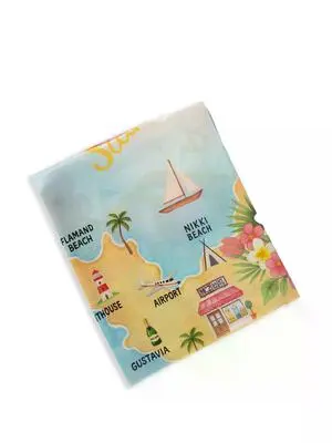 MC2 SAINT BARTH Map-print Scarf - Blue