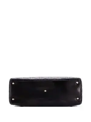 Dior Lady Large Tote Bag Cannage Quilt Lambskin - Black
