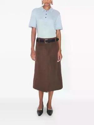 Tory Burch Wool Skirt With Faded Grid Pattern
