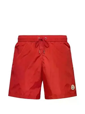 Moncler Logo-patch Drawstring Swim Shorts - Red