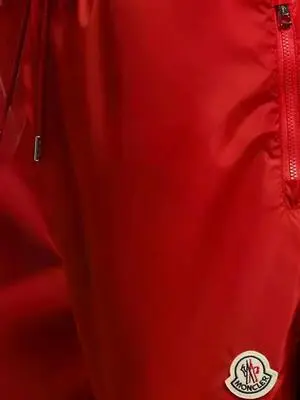 Moncler Logo-patch Drawstring Swim Shorts - Red
