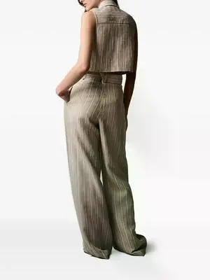 HEVRON Striped Pleated Trousers