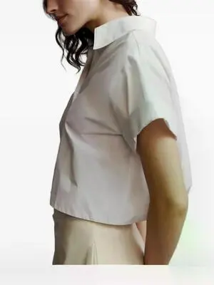 TWP Cropped Short-sleeve Shirt
