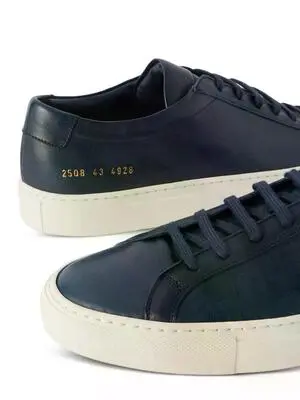 COMMON PROJECTS Serial-stamp Leather Sneakers - Blue