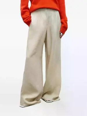 TWP Pleated Wide-leg Trousers - Neutrals