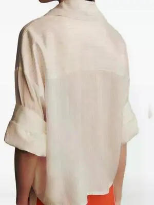 TWP Striped Cropped Shirt