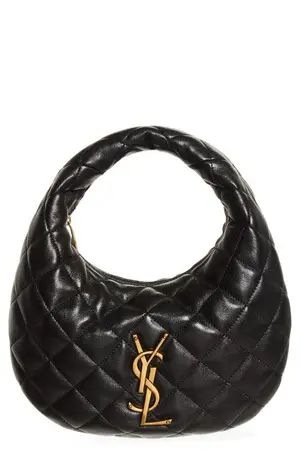 Saint Laurent Baby Icare Quilted Leather Hobo Bag - Black