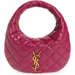 Saint Laurent Baby Icare Quilted Leather Hobo Bag - Deep Fuchsia