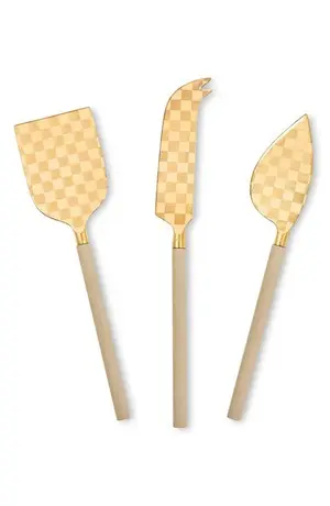 MACKENZIE-CHILDS 3-piece Cheese Knife Set - Mocha