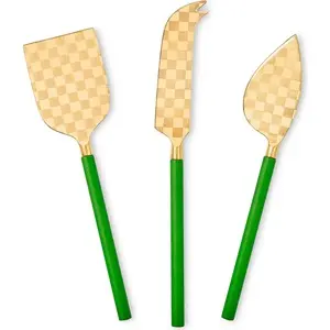MACKENZIE-CHILDS 3-piece Cheese Knife Set - Emerald