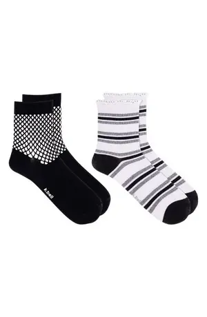 K BELL SOCKS Assorted 2-pack Cotton Blend Crew Socks - Asst