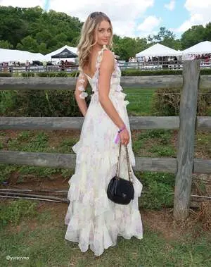 Mac Duggal Floral Chiffon Ruffle Gown With 3d Flower Straps