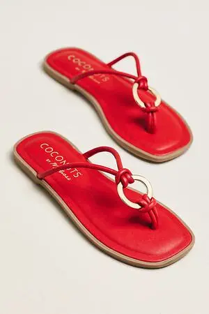 Matisse Thong Sandals With Knot Detailing - Red