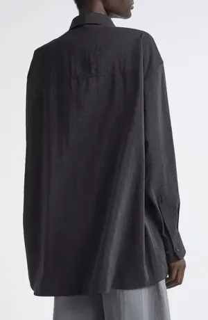 LEMAIRE Silk Blend Tie Button-up Shirt