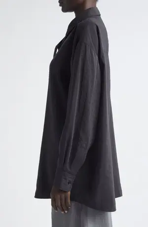 LEMAIRE Silk Blend Tie Button-up Shirt