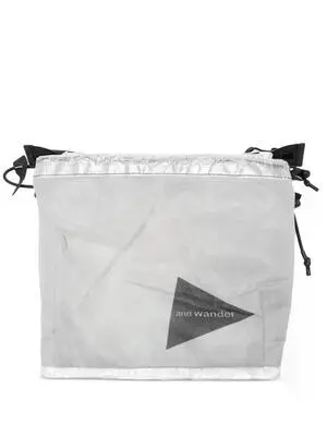 AND WANDER Logo-print Shoulder Bag - Silver