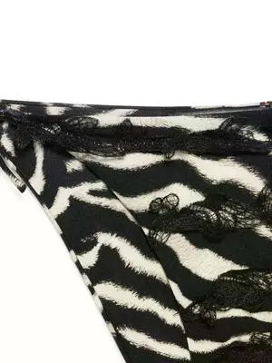 Ermanno Scervino Zebra-print Lace-detail Bikini