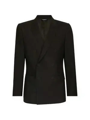 Dolce & Gabbana Double-breasted Stretch Wool Martini-fit Suit - Black