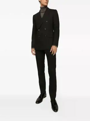 Dolce & Gabbana Double-breasted Stretch Wool Martini-fit Suit - Black