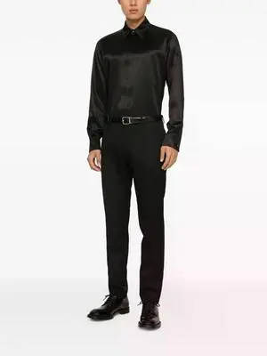 Dolce & Gabbana Silk Satin Martini-fit Shirt - Black