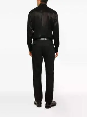 Dolce & Gabbana Silk Satin Martini-fit Shirt - Black