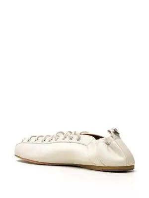 CHUCKIES Lace-up Ballet Flats - Neutrals