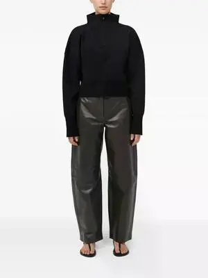ST. AGNI Milano Quarter-zip Knit Sweater - Black