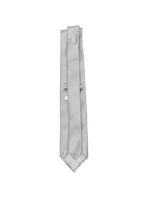 LARDINI Pointed-tip Neck Tie - Grey