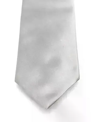 LARDINI Pointed-tip Neck Tie - Grey