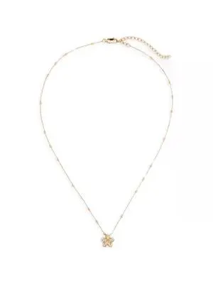 YOJ Crystal Flower Pendant Necklace - Gold