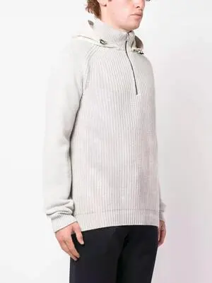Herno Long-sleeve Hooded Wool Jumper