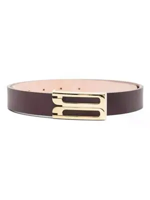 Victoria Beckham Logo-buckle Leather Belt - Red