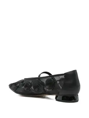 CAFÈNOIR Spiral-appliqué Ballet Flats