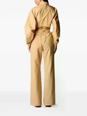 HEVRON Raquel Cropped Bell-sleeve Shirt