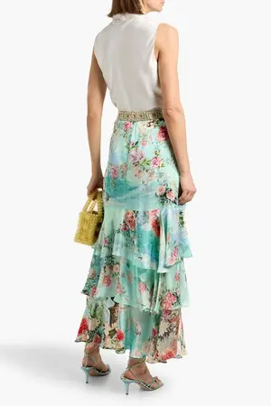 Camilla Floral-print Silk-satin Maxi Skirt