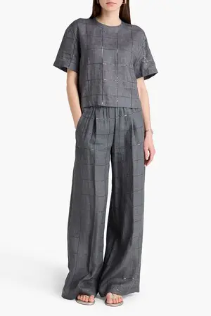 Brunello Cucinelli Sequin-embellished Linen Top