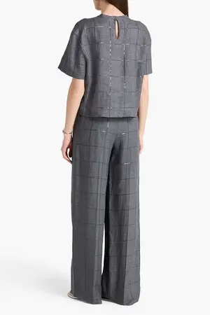 Brunello Cucinelli Sequin-embellished Linen Top