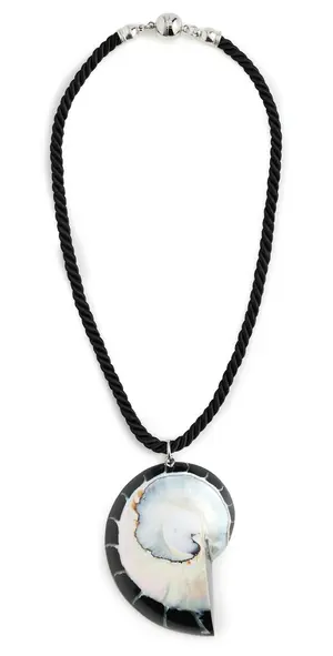 JULIETTA Nautilus Pendant Necklace - Black