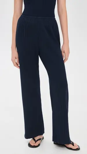 Donni. Pointelle Crop Pants - Navy