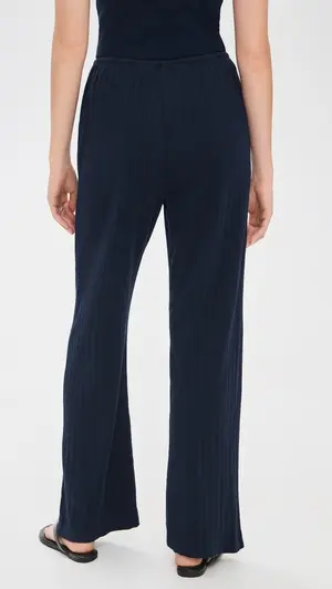 Donni. Pointelle Crop Pants - Navy