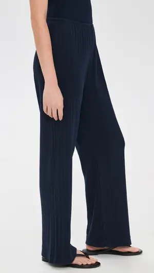 Donni. Pointelle Crop Pants - Navy
