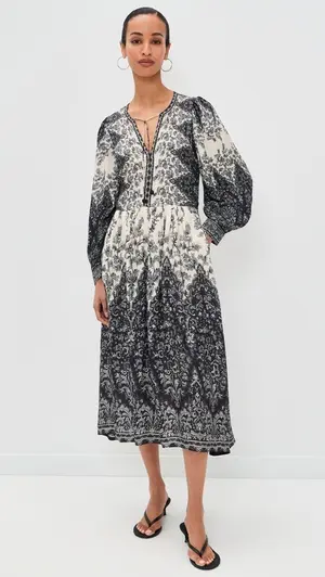 Sea Hedra Print Midi Dress