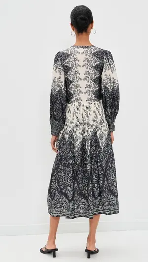 Sea Hedra Print Midi Dress