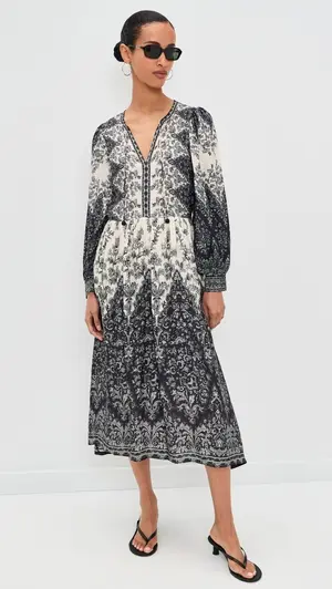 Sea Hedra Print Midi Dress