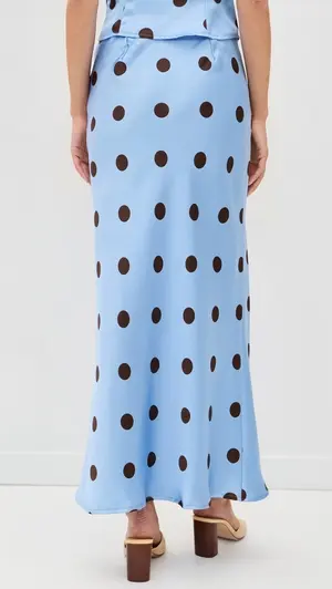 4TH & RECKLESS Polka-dot Print Satin Skirt