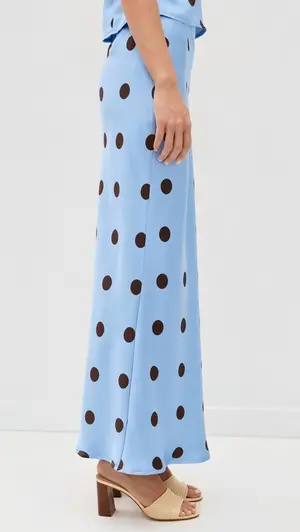 4TH & RECKLESS Polka-dot Print Satin Skirt