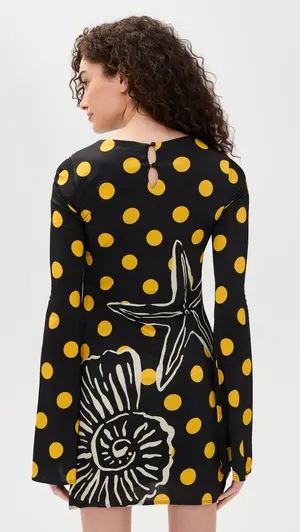 CALA DE LA CRUZ Maisha Mini Dress - Calicobw